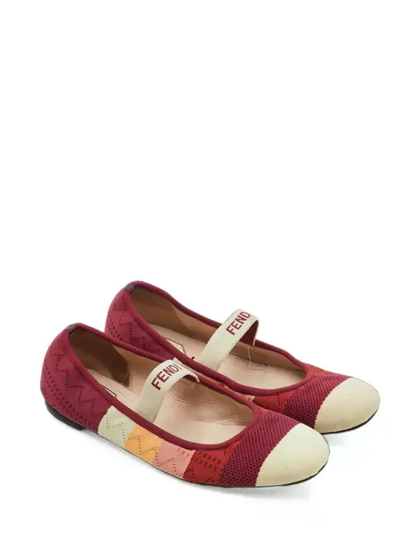 Fendi Striped Knit Ballet Flats