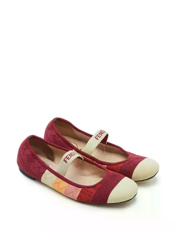 Fendi Striped Knit Ballet Flats