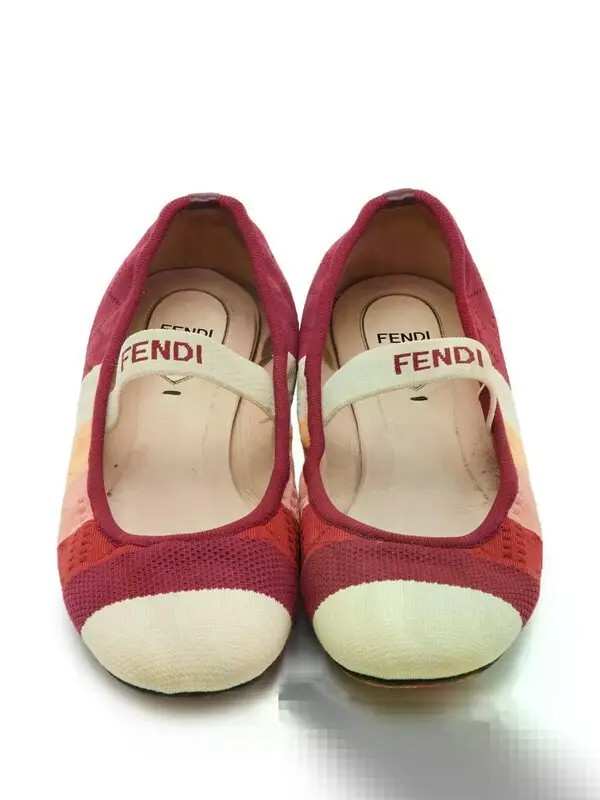 Fendi Striped Knit Ballet Flats