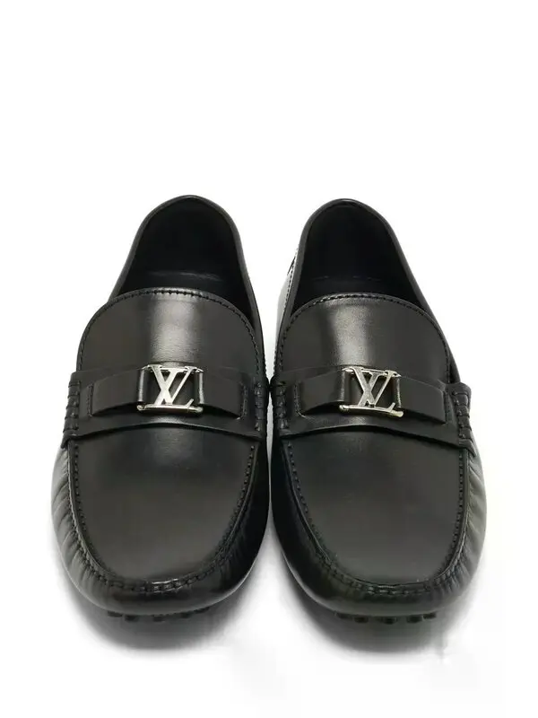 LOUIS VUITTON Hockenheim Leather Loafers - Black