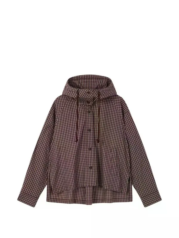 STUDIO TOMBOY Check-print Hooded Shirt Jacket
