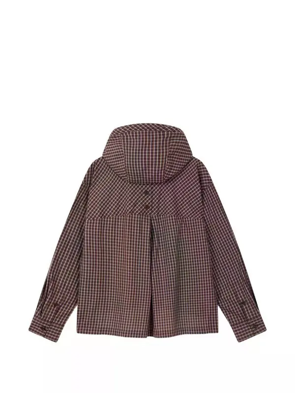 STUDIO TOMBOY Check-print Hooded Shirt Jacket