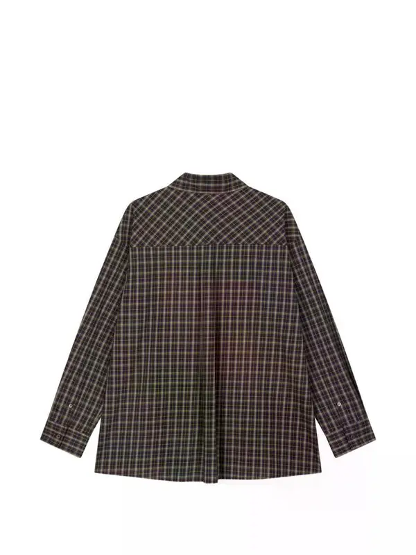 STUDIO TOMBOY Check-pattern Diagonal-button Shirt