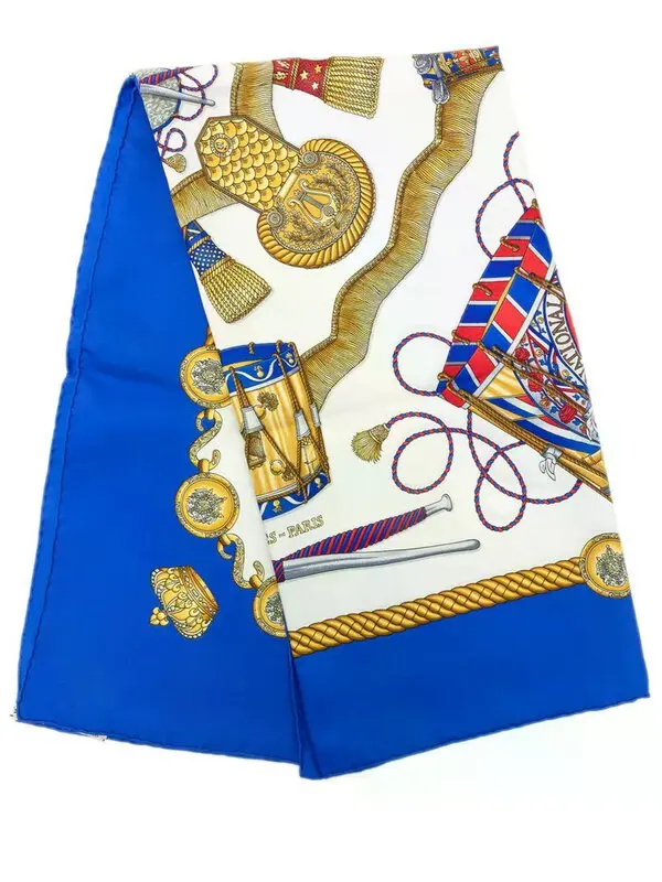 Hermès 1980-2010 Les Tambours Silk Scarf 90 Scarves - Multicolour