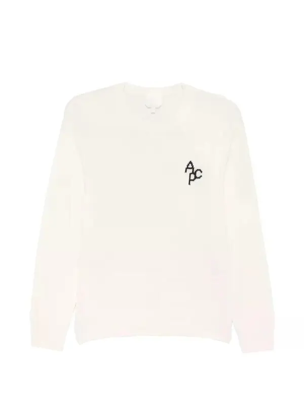 A.p.c. Logo-embroidered Sweater - Neutrals
