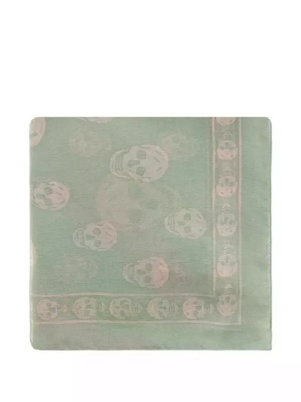 Alexander McQueen Skull-pattern Silk Scarf - Green