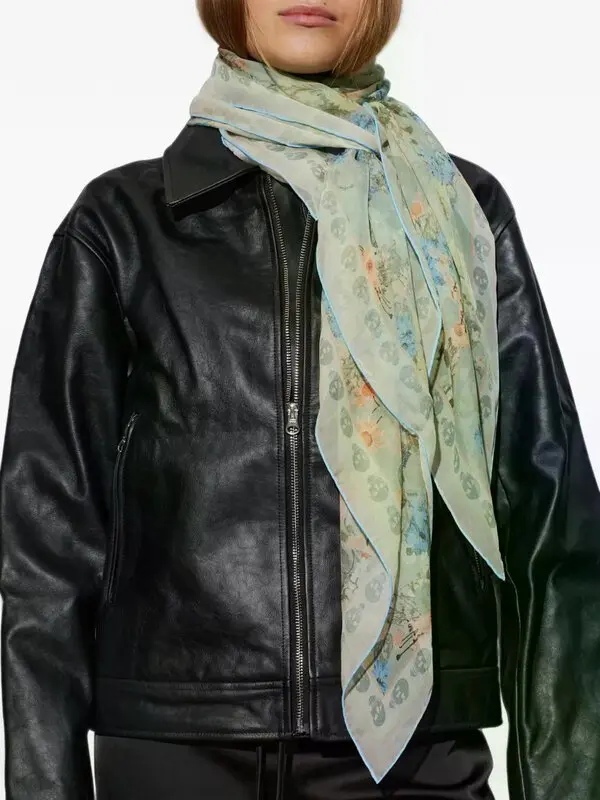 Alexander McQueen Skull-pattern Silk Scarf