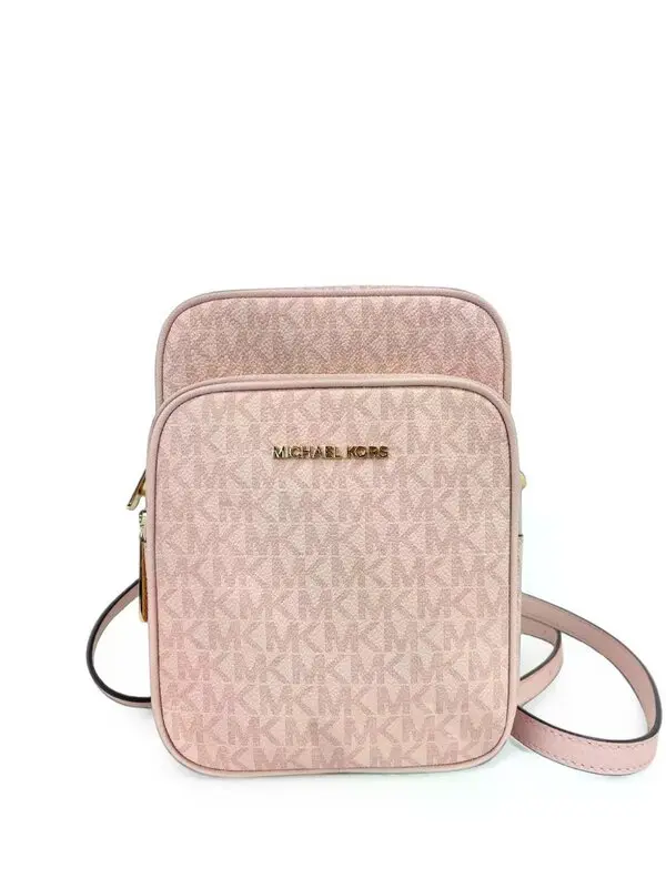 Michael Kors Medium Jet Set Travel Monogram-print Crossbody Bag - Pink
