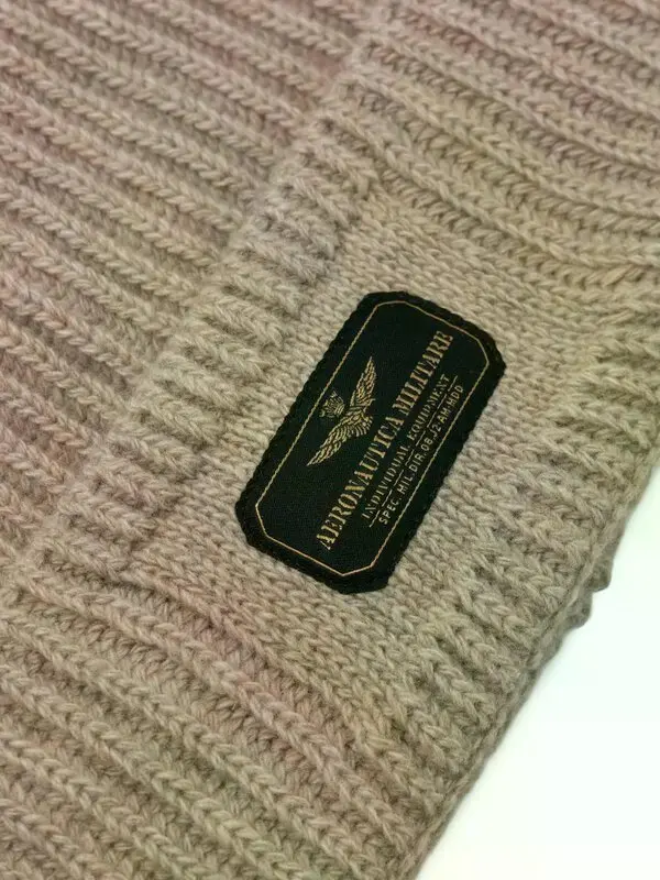 AERONAUTICA MILITARE Ribbed-knit Beanie Hat - Neutrals