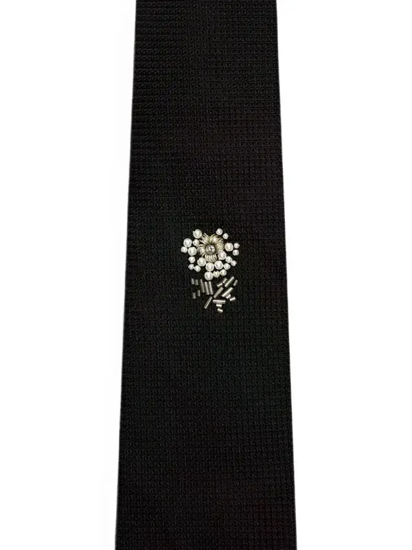Givenchy Tie In Silk Jacquard With Pearls And Beads Embroidery