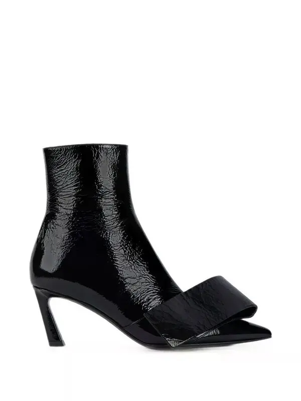 Givenchy Twisted Ribbon Ankle Boots In Shiny Naplack Leather