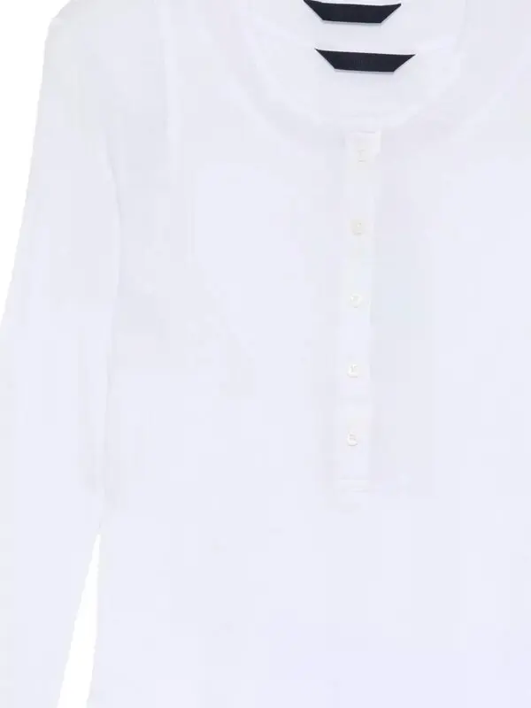 JUUN.J Double Layered Henley-neck T-shirt - White