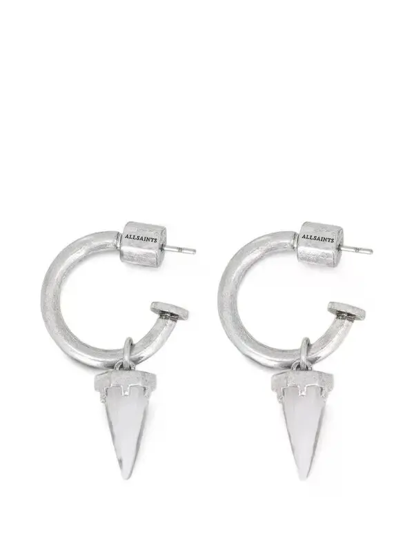 ALLSAINTS Laio Spike-pendant Hoop Earrings - Silver