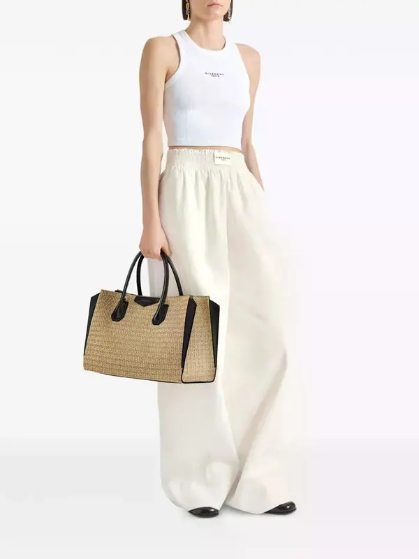 Givenchy Medium Antigona Catchall Raffia-effect Bag - Neutrals