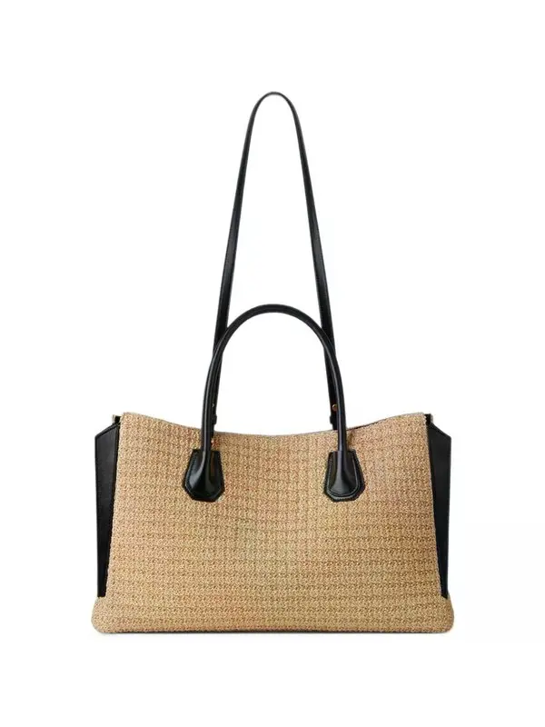 Givenchy Medium Antigona Catchall Raffia-effect Bag - Neutrals
