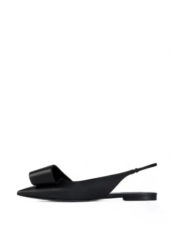 Givenchy Twisted Ribbon Flat Slingbacks In Leather - Black