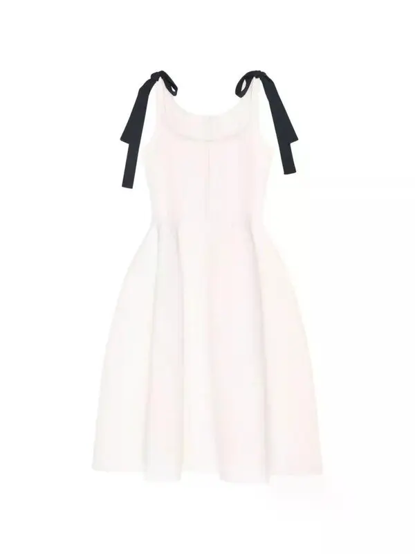 Givenchy Midi Dress In Compact Knit With Bows - White