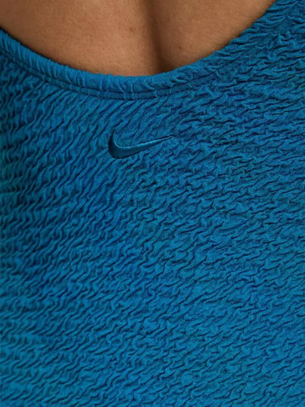 Nike Seersucker-effect Scoop-neck Swimsuit