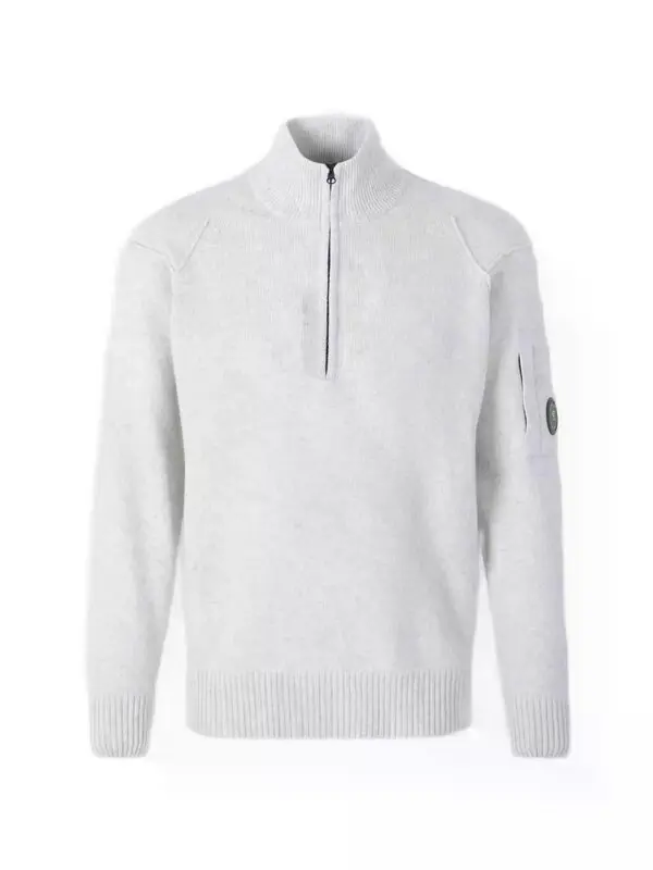 C.P. COMPANY Lambswool Lens Half Zip Sweater