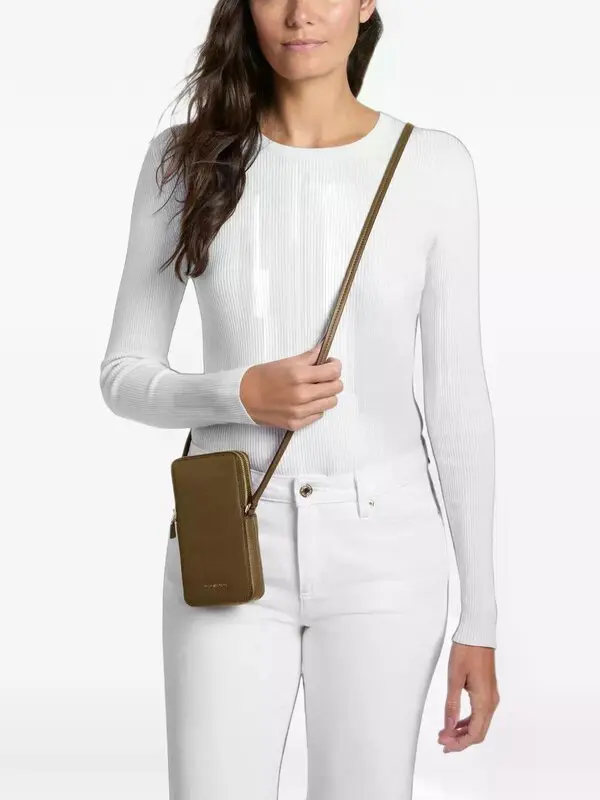 Michael Kors Jet Set Small Pebbled Leather Smartphone Crossbody Bag - Brown