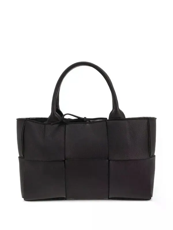 Bottega Veneta 2020s Mini Arco Intrecciato Leather Tote Bag - Black