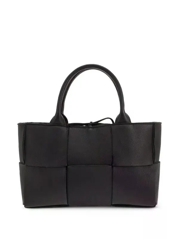 Bottega Veneta 2020s Mini Arco Intrecciato Leather Tote Bag - Black