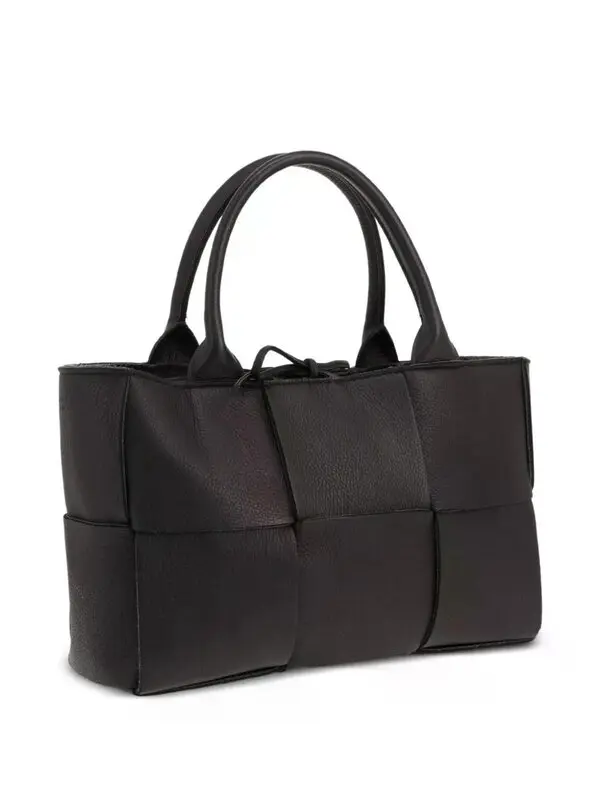Bottega Veneta 2020s Mini Arco Intrecciato Leather Tote Bag - Black