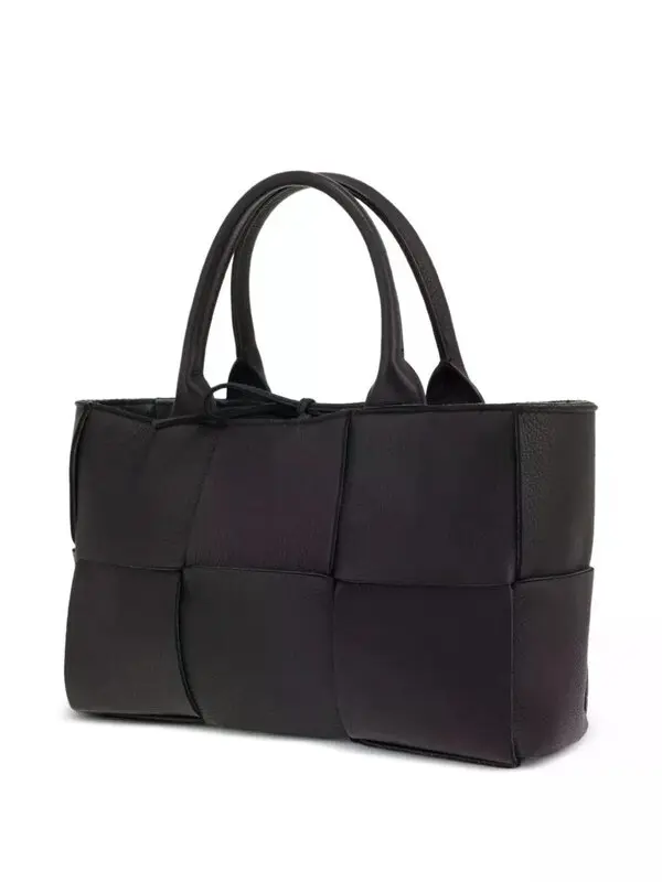 Bottega Veneta 2020s Mini Arco Intrecciato Leather Tote Bag - Black