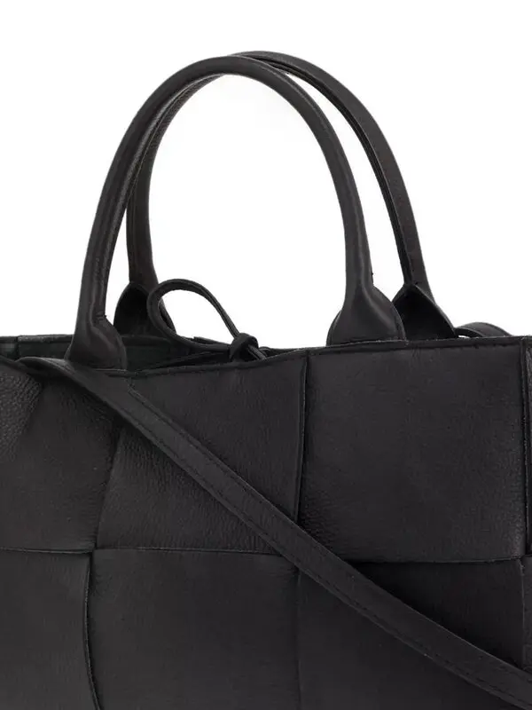 Bottega Veneta 2020s Mini Arco Intrecciato Leather Tote Bag - Black