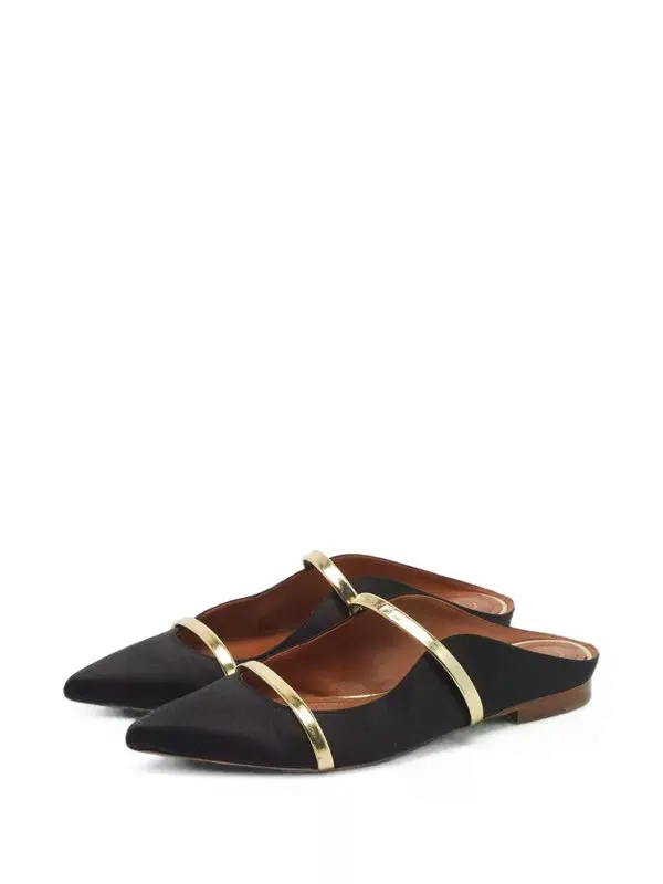 MALONE SOULIERS Maureen Satin Mules - Gold