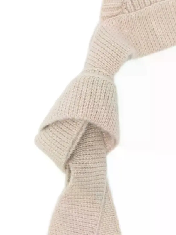 Soft Goat Ribbed-knit Beanie Hat - Neutrals