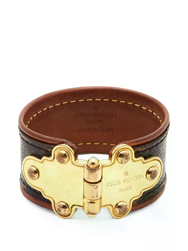 LOUIS VUITTON Save It Monogram Cuff Bracelet - Gold