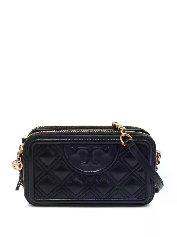 Tory Burch Minin Fleming Double-zip Shoulder Bag - Black