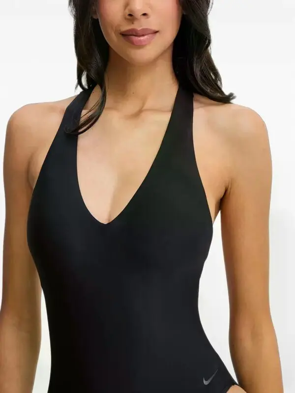 Nike Logo-print Racerback Swimsuit - Black