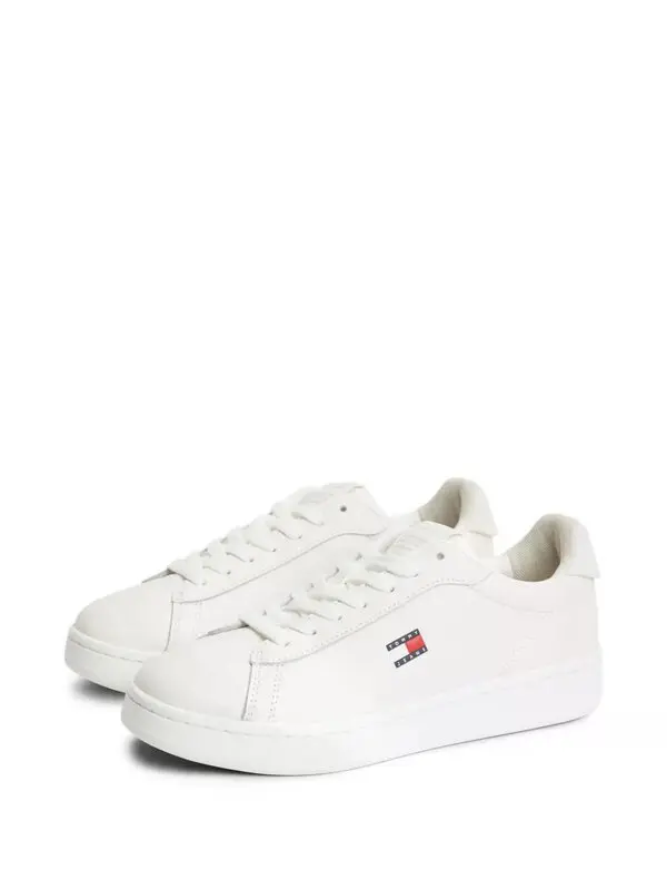Tommy Hilfiger Logo-patch Leather Sneakers - White