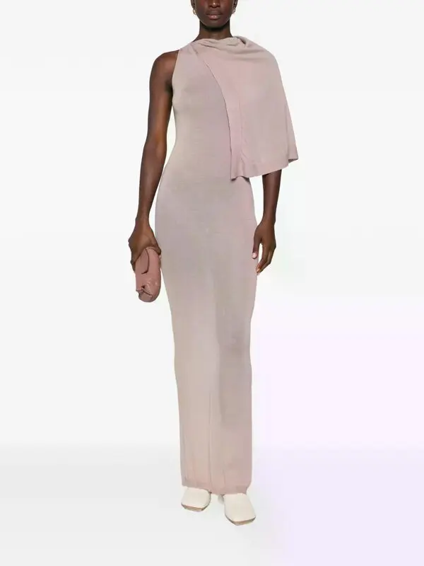 Rick Owens Scarf Asymmetric Draped-detail Maxi Dress - Neutrals