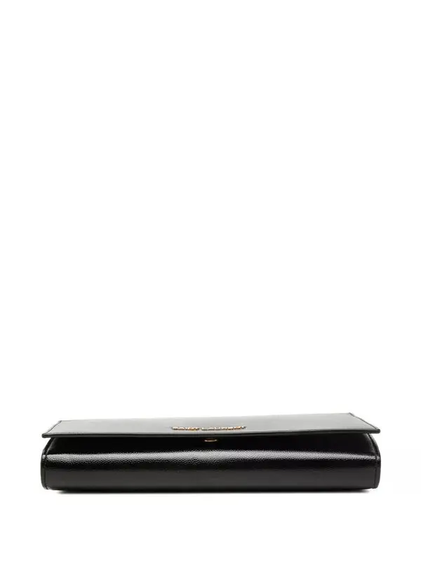 Saint Laurent 2014 Grained Calfskin Classic Letters Wallet On Chain Shoulder Bag - Black