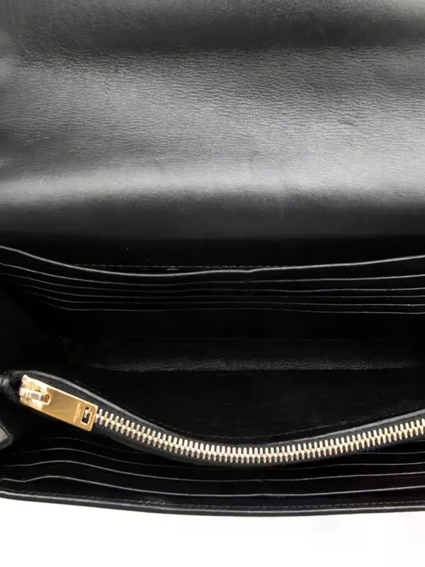 Saint Laurent 2014 Grained Calfskin Classic Letters Wallet On Chain Shoulder Bag - Black