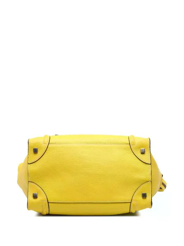 Celine 2011 Mini Drummed Calfskin Luggage Tote Bag - Yellow
