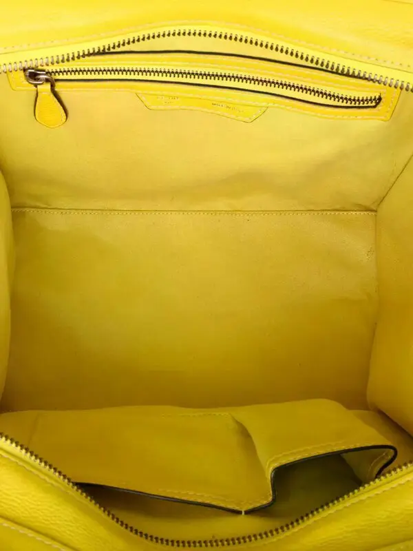 Celine 2011 Mini Drummed Calfskin Luggage Tote Bag - Yellow