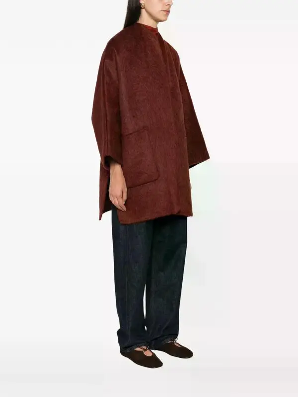 Max Mara Brushed-finish Oversized Coat - Red
