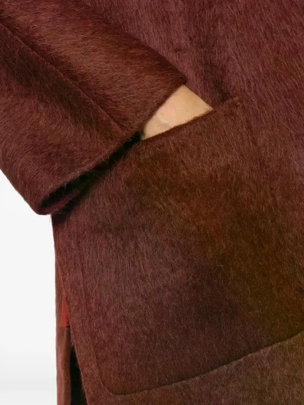 Max Mara Brushed-finish Oversized Coat - Red