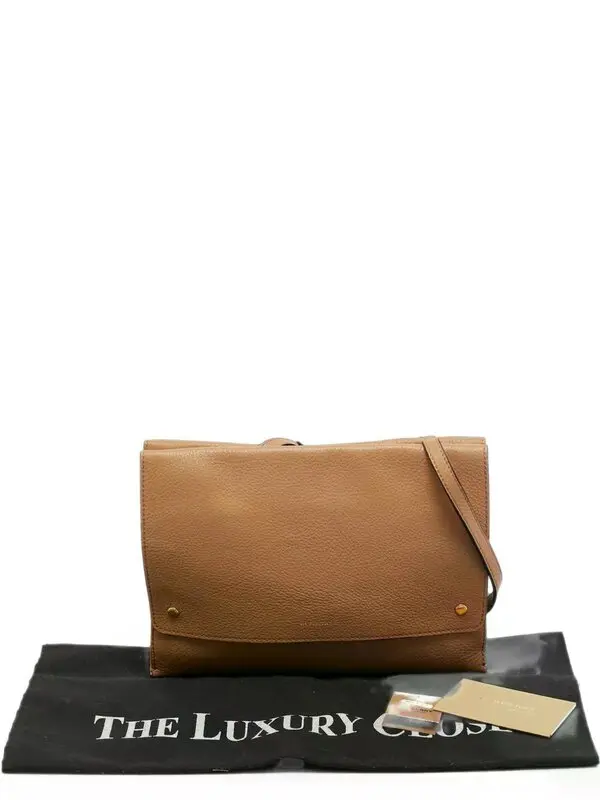 Burberry Double Side Flap Leather Crossbody Bag