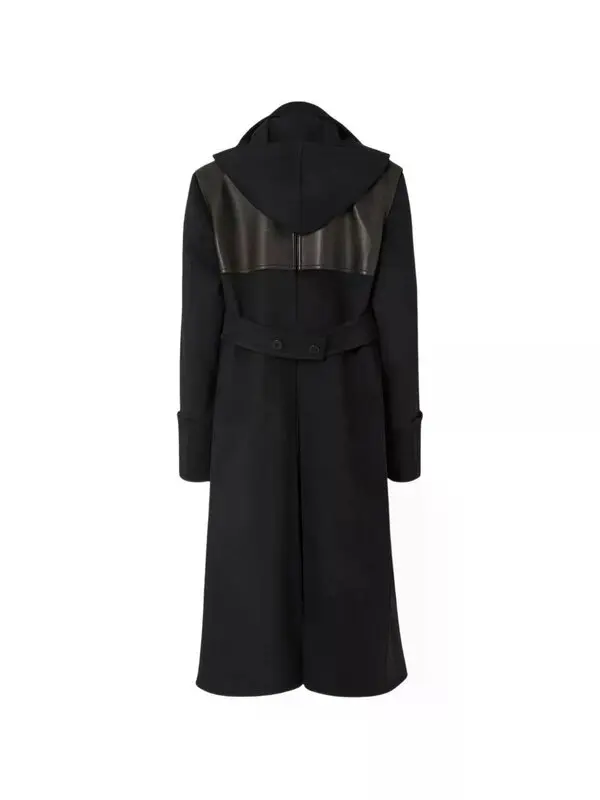 Fendi Leather-panelled Double-breasted Parka