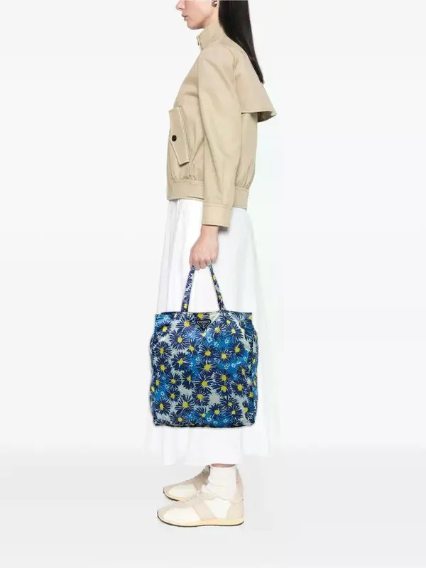 Prada 2013-2026 Tessuto Stampato Floral Tote Bag