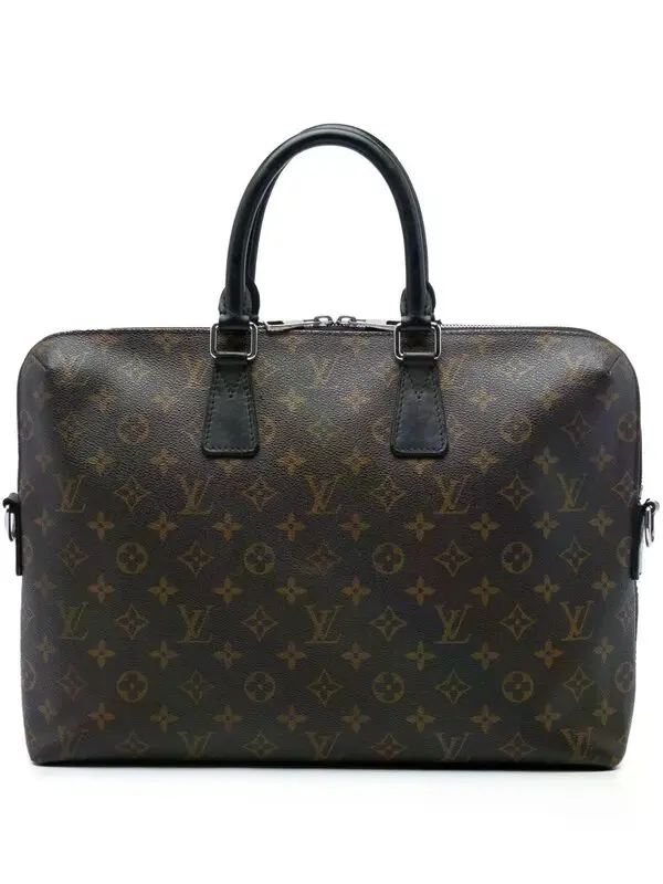 LOUIS VUITTON 2013 Monogram Macassar Porte Documents Jour Business Bag