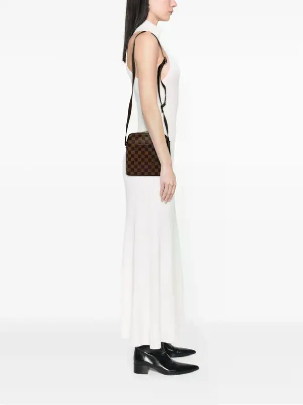 LOUIS VUITTON 2004 Damier Ebene Olav Pm Crossbody Bag
