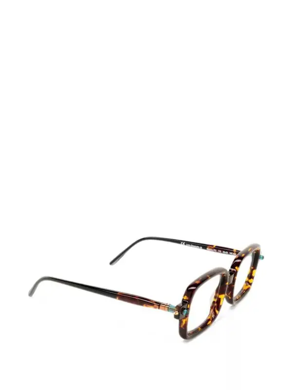 KUBORAUM P2 Tortoiseshell-effect Squared-frame Glasses - Brown