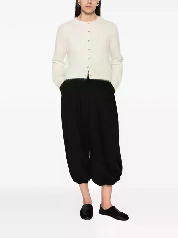 Soft Goat Brushed-finish Button-up Cardigan - Neutrals