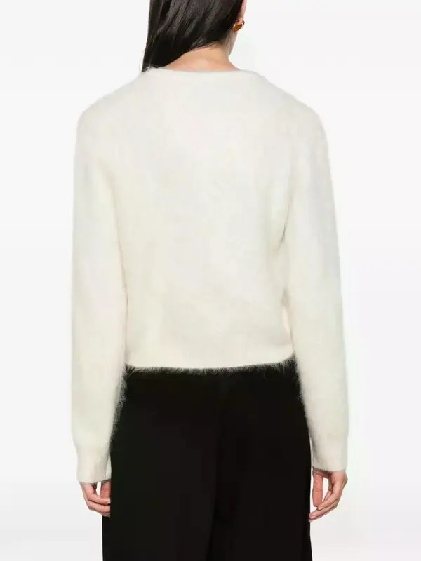 Soft Goat Brushed-finish Button-up Cardigan - Neutrals